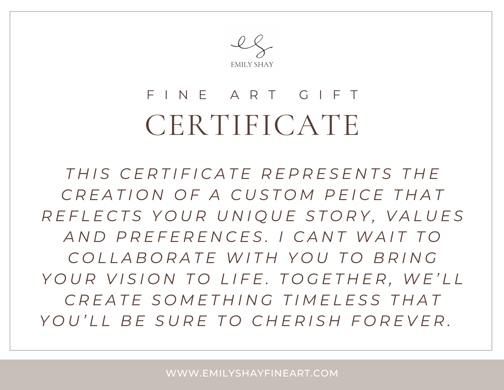 Fine Art Gift Certificate for Framed Oil Painting – Emily Shay Fine Art